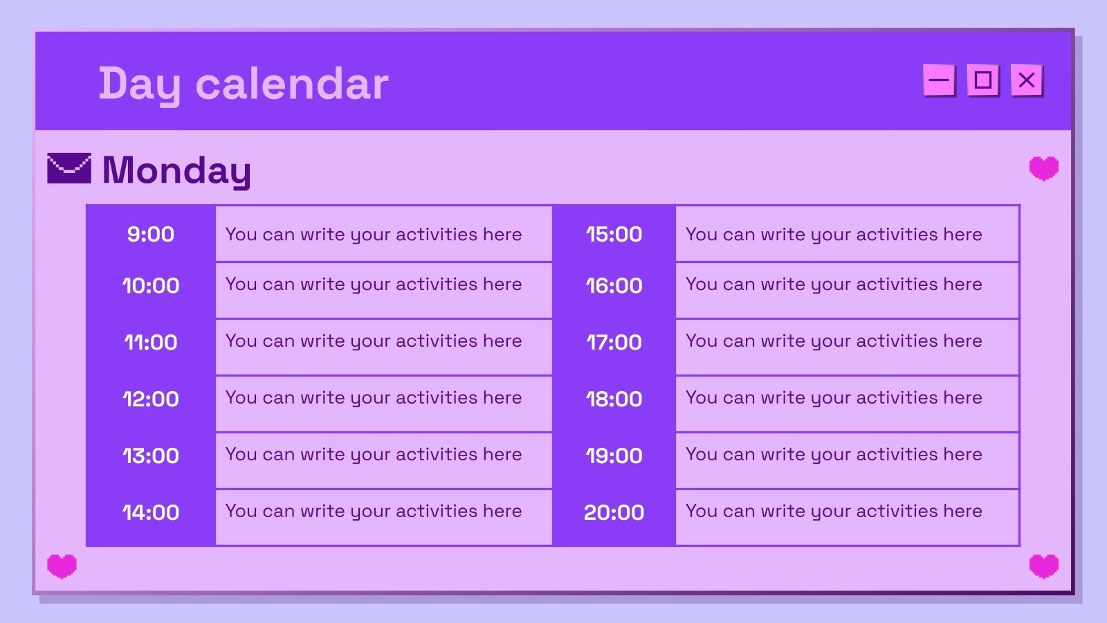 Retro Internet Interface Personal Organizer for College