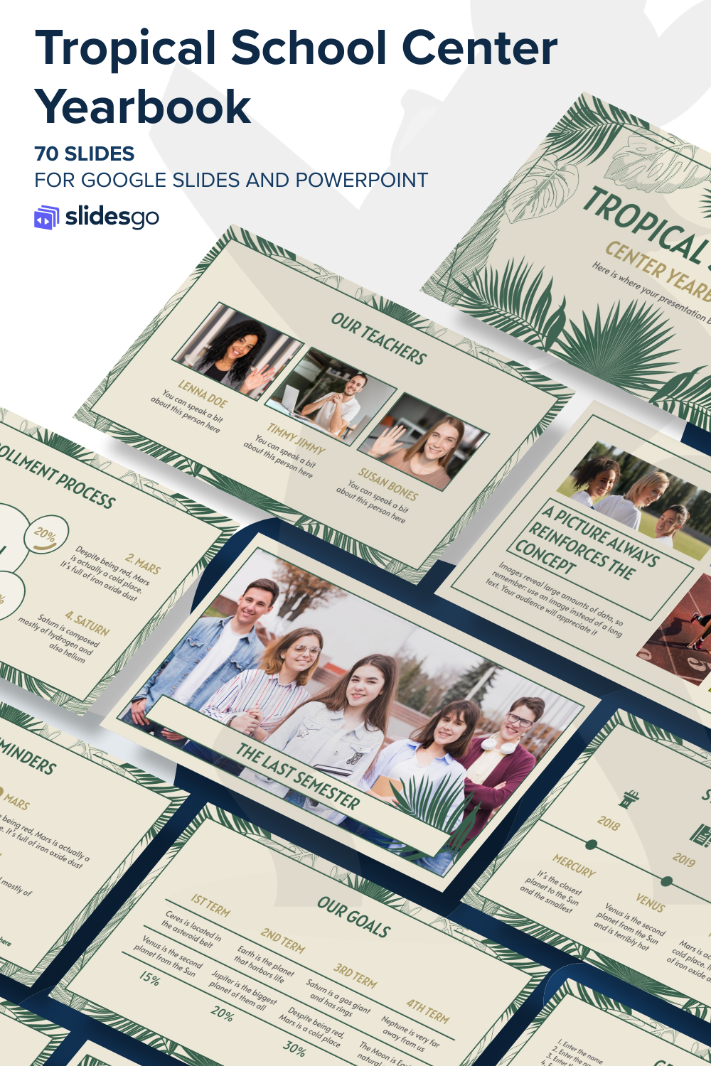 Tropical School Center Yearbook | Google Slides & PowerPoint