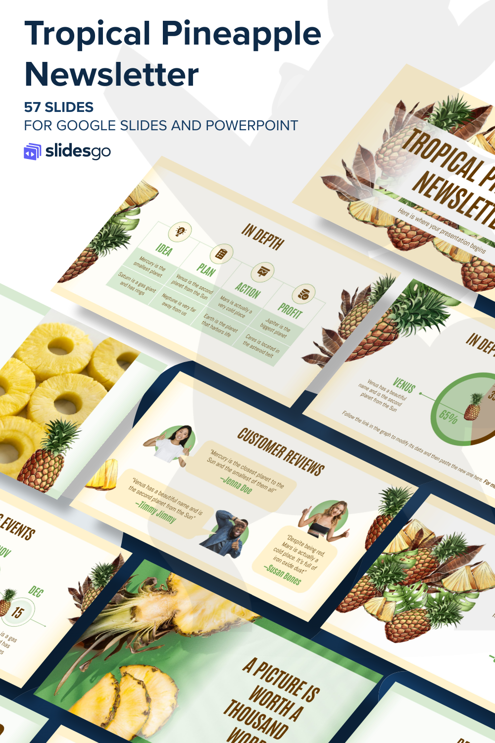 Tropical Pineapple Newsletter | Google Slides & PowerPoint