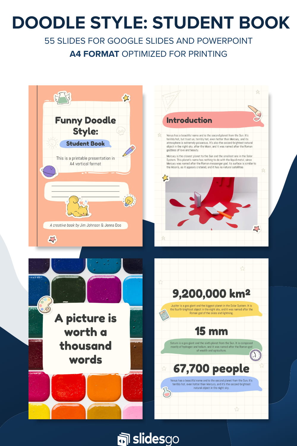 Funny Doodle Style: Student Book | Google Slides & PPT