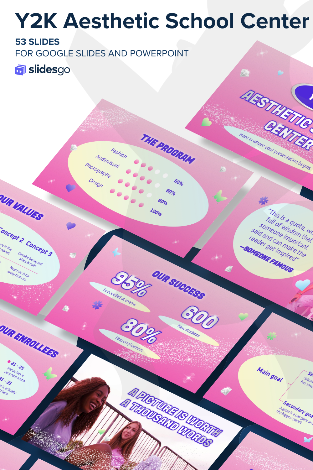 Y2K Aesthetic School Center | Google Slides & PPT