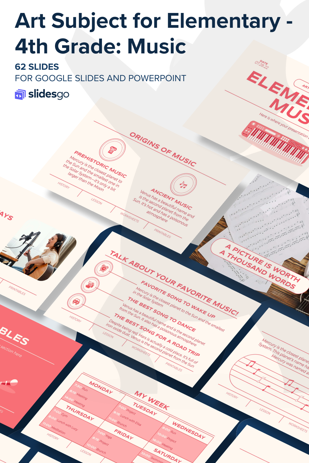 Art Subject for Elementary - 4th Grade: Music | Google Slides