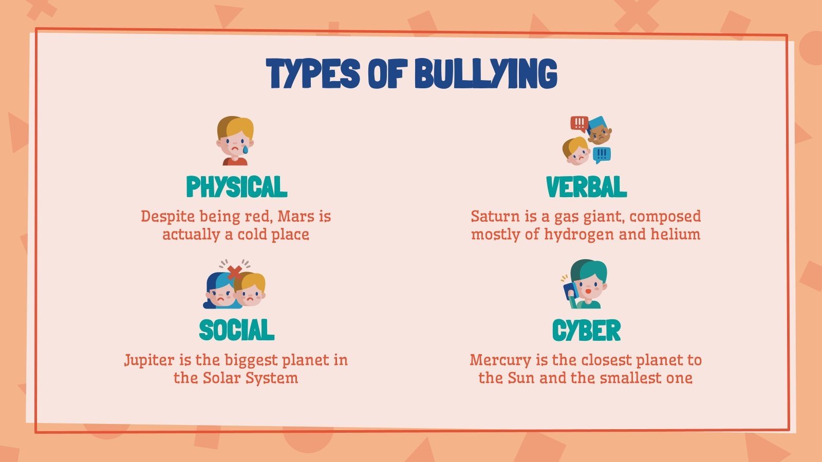 Middle School - 6th Grade: Bullying Prevention | Google Slides