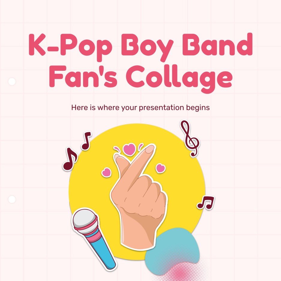 K-Pop Boy Band Fan's Collage for IG Posts | Google Slides & PPT