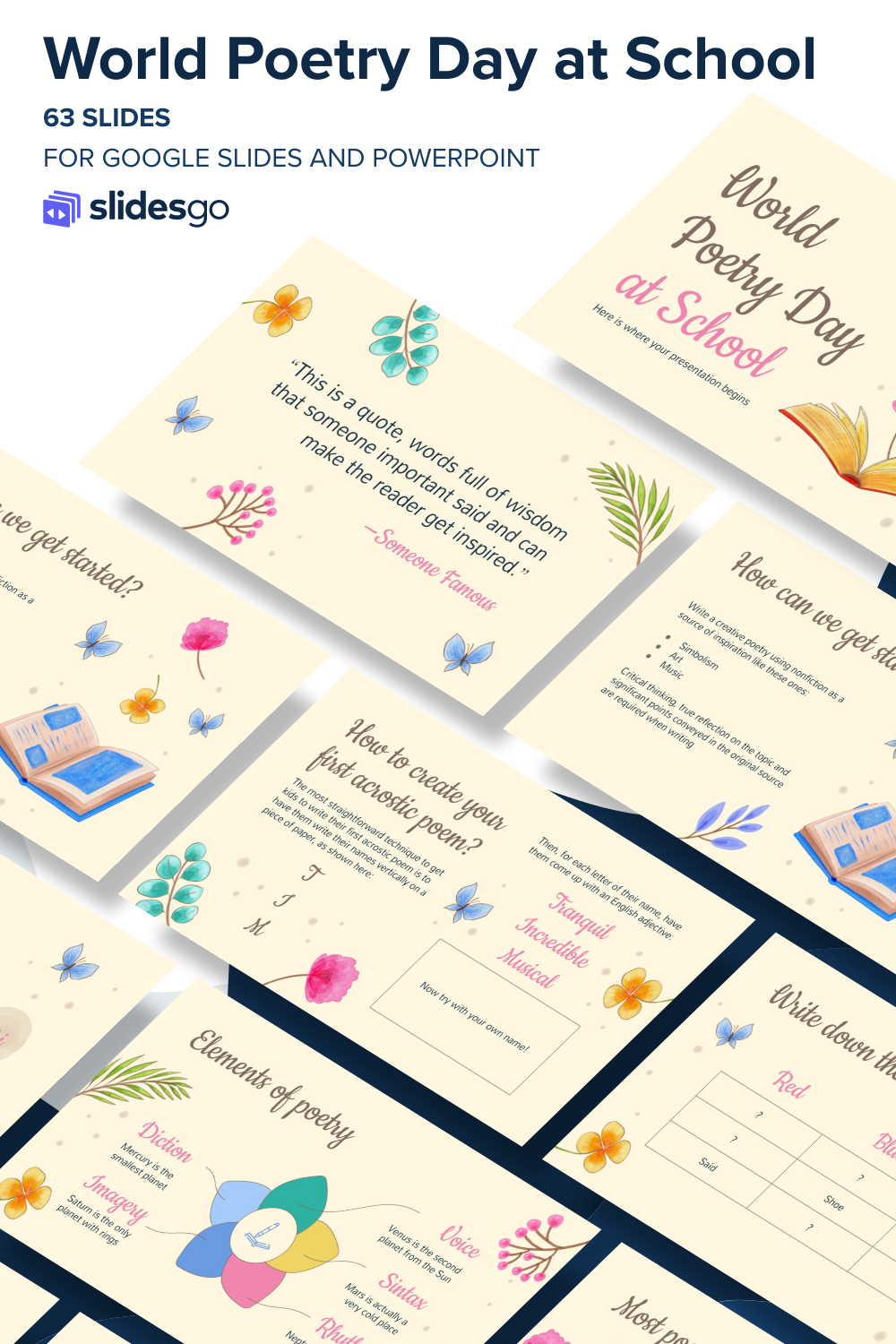 World Poetry Day at School | Google Slides & PPT Template