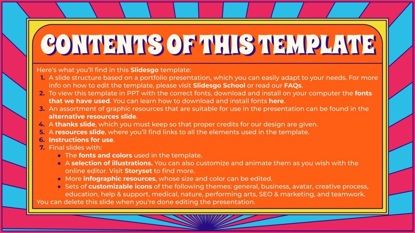 70s Style Portfolio | Google Slides and PowerPoint Template