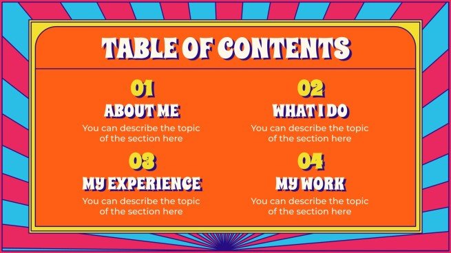 70s Style Portfolio | Google Slides and PowerPoint Template