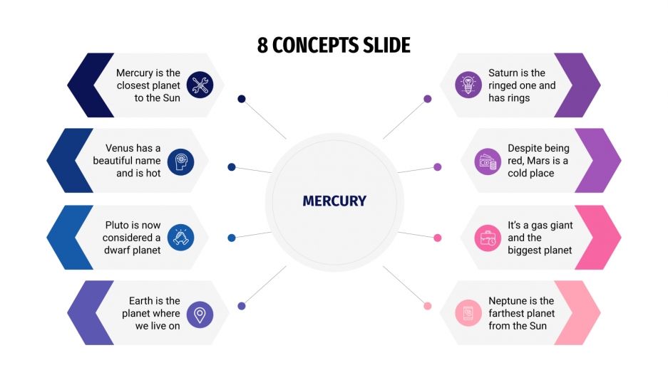 Free 8 Concepts Infographics for Google Slides and PowerPoint