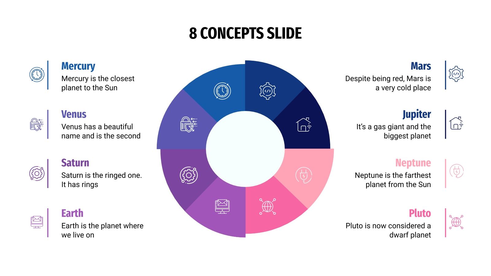 Free 8 Concepts Infographics for Google Slides and PowerPoint