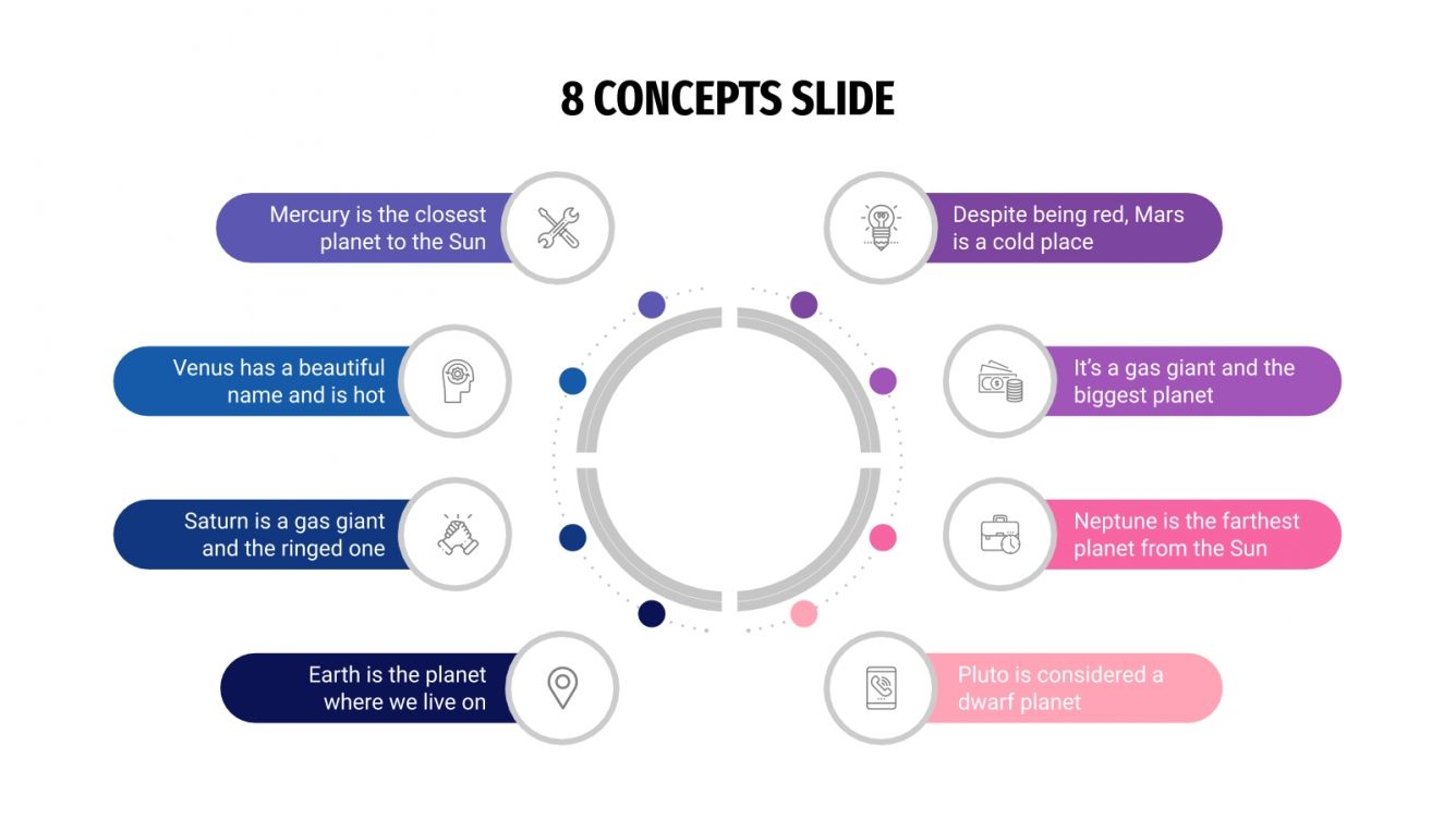 Free 8 Concepts Infographics for Google Slides and PowerPoint
