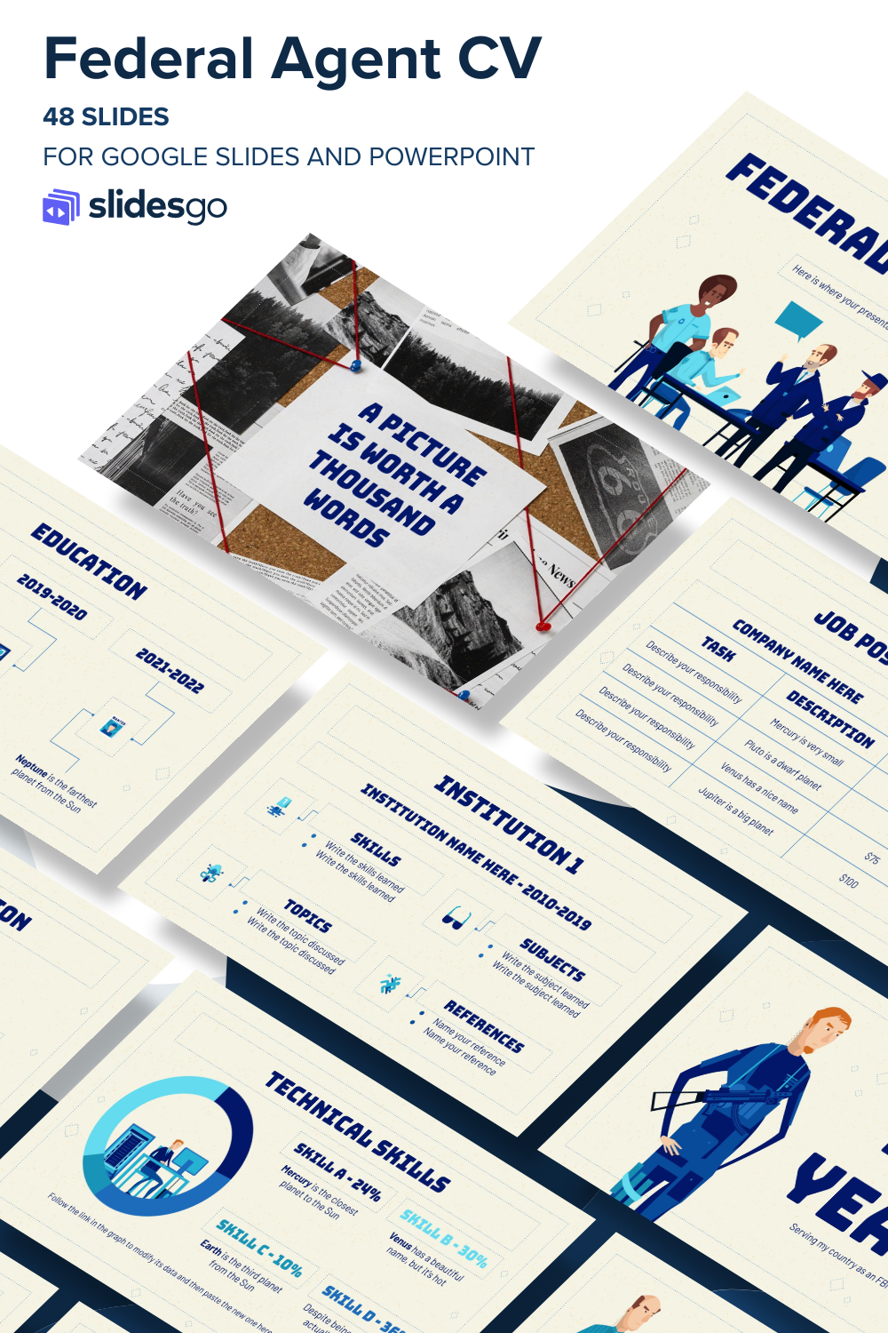 FBI Agent CV | Google Slides & PPT Template