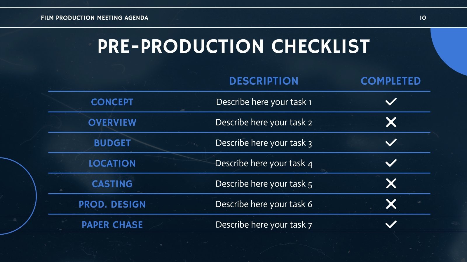 Film Production Meeting Agenda | Google Slides & PPT