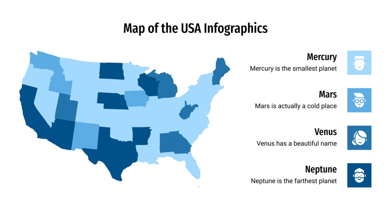 Map of the USA Infographics for Google Slides and PowerPoint