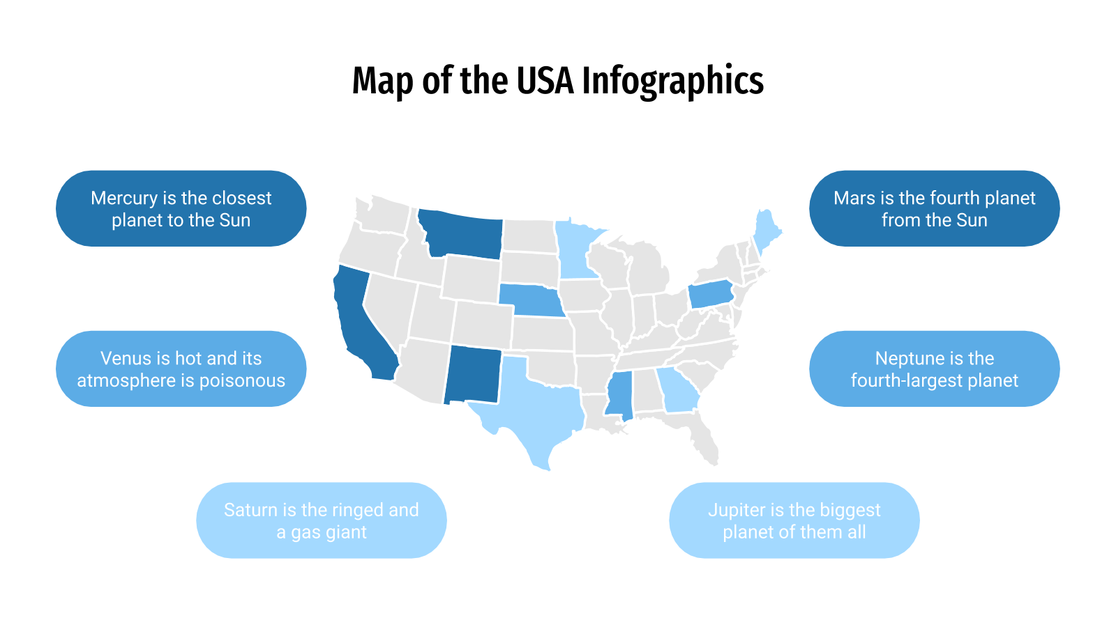 Map of the USA Infographics for Google Slides and PowerPoint