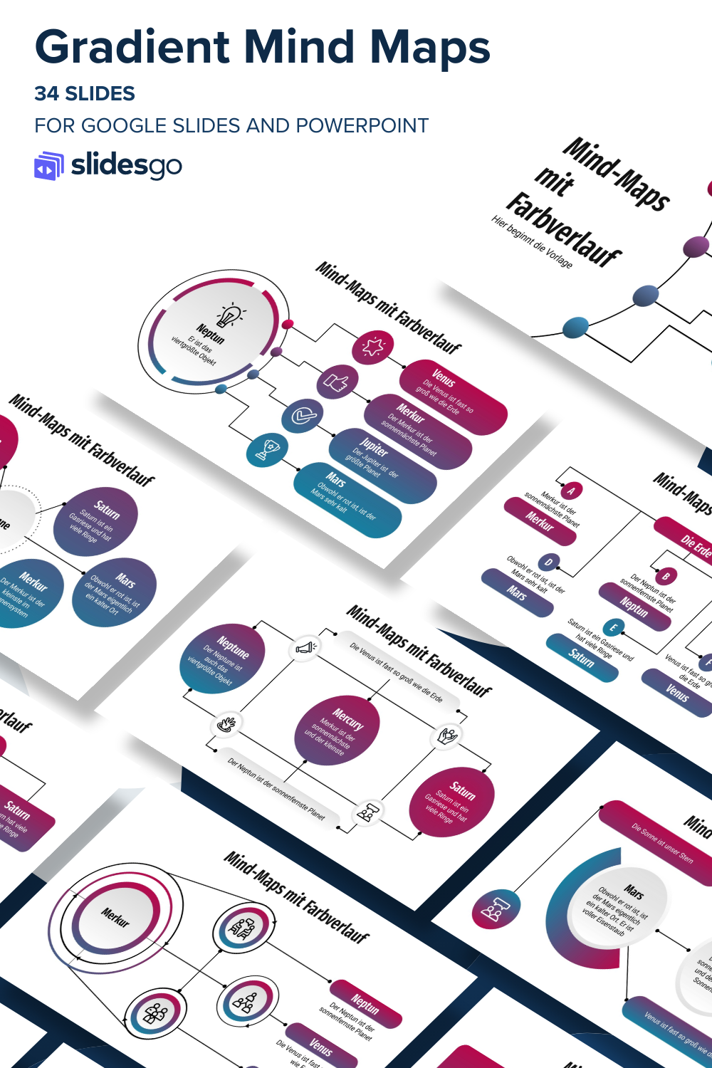 Gradient Mind Maps | Google Slides & PPT Template