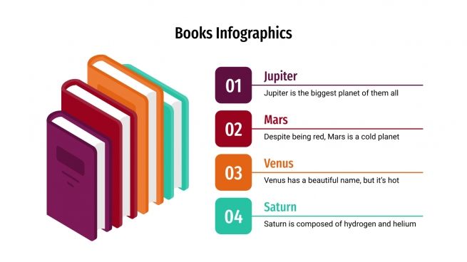 Free Books Infographics for Google Slides and PowerPoint