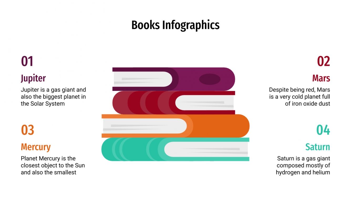Free Books Infographics for Google Slides and PowerPoint