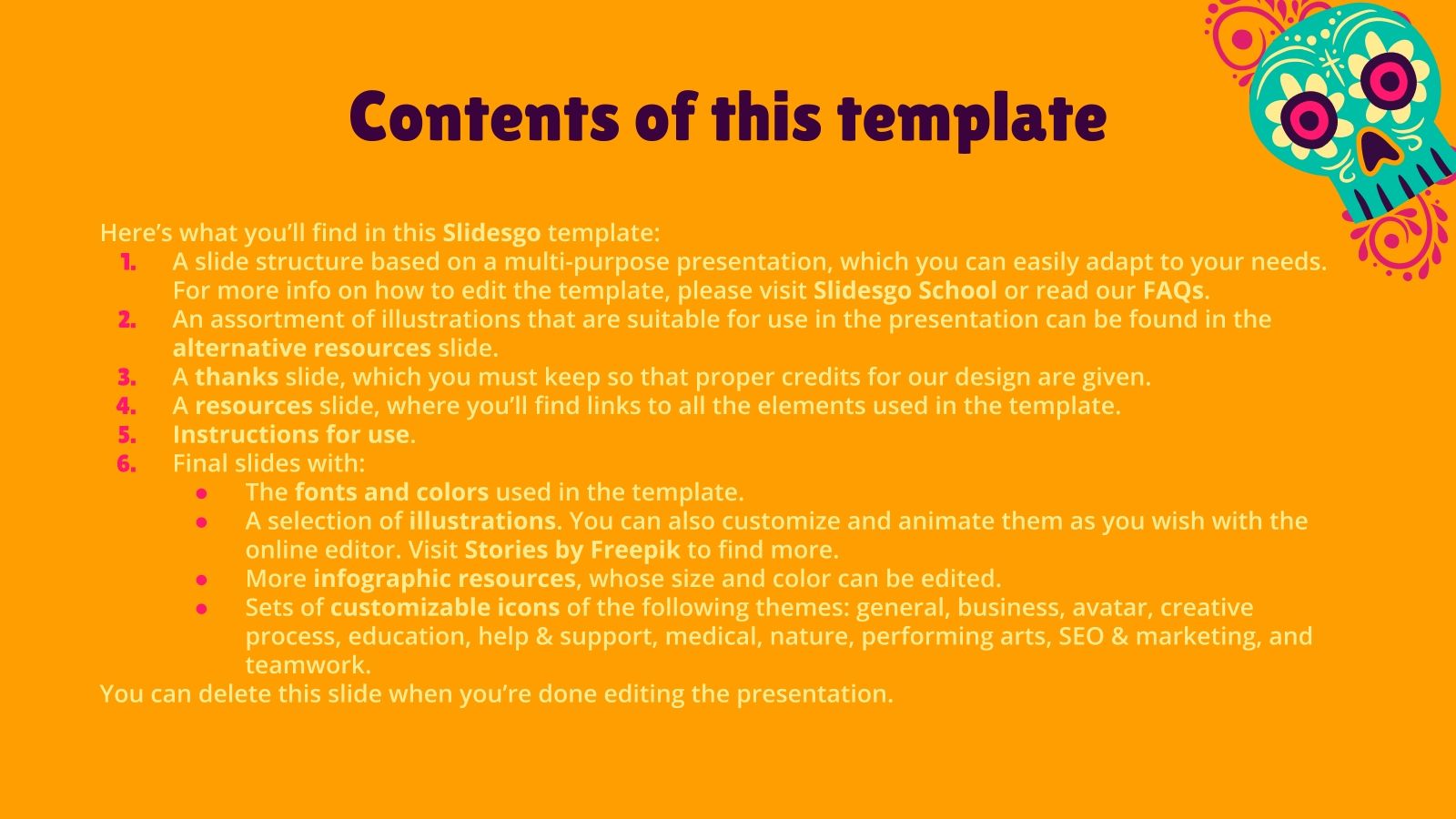 Día de Muertos colorido | Tema de Google Slides y PowerPoint