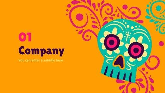 Colorful Día de Muertos Google Slides & PowerPoint template