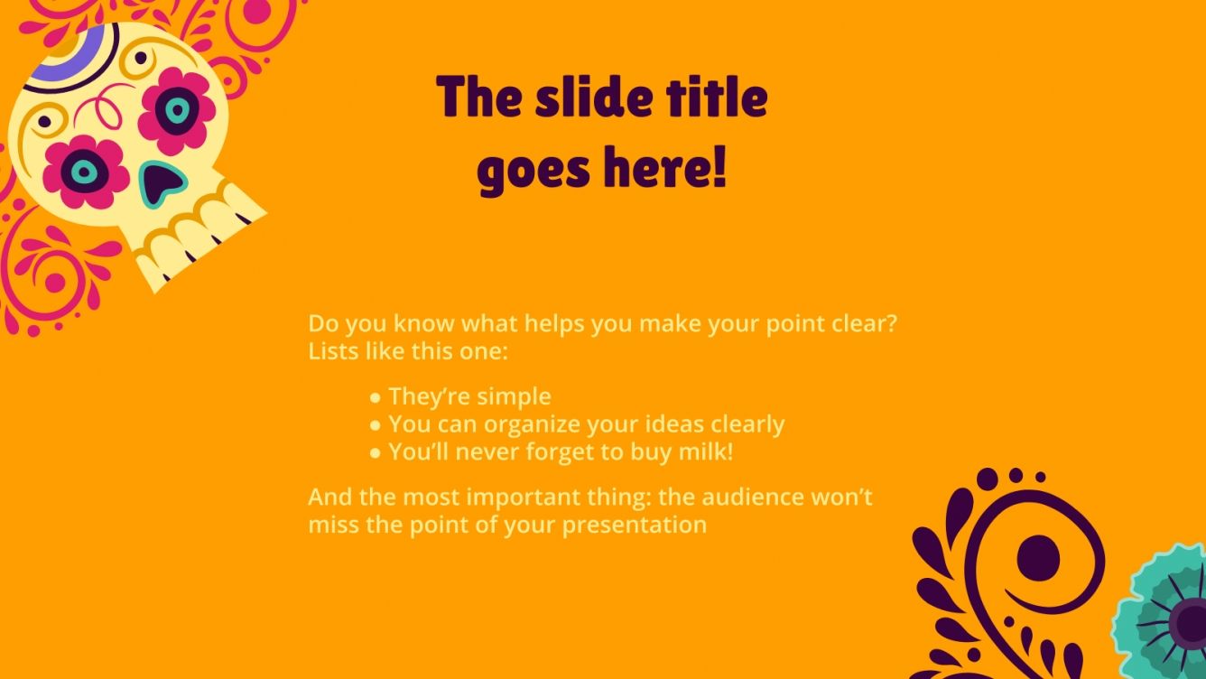 Colorful Día de Muertos Google Slides & PowerPoint template