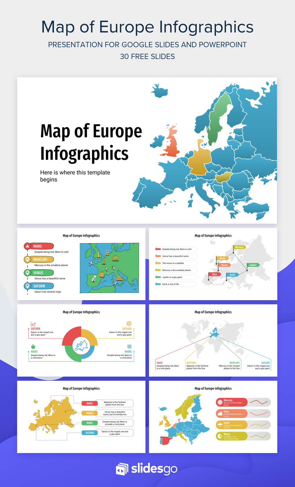 Map of Europe Infographics for Google Slides and PowerPoint