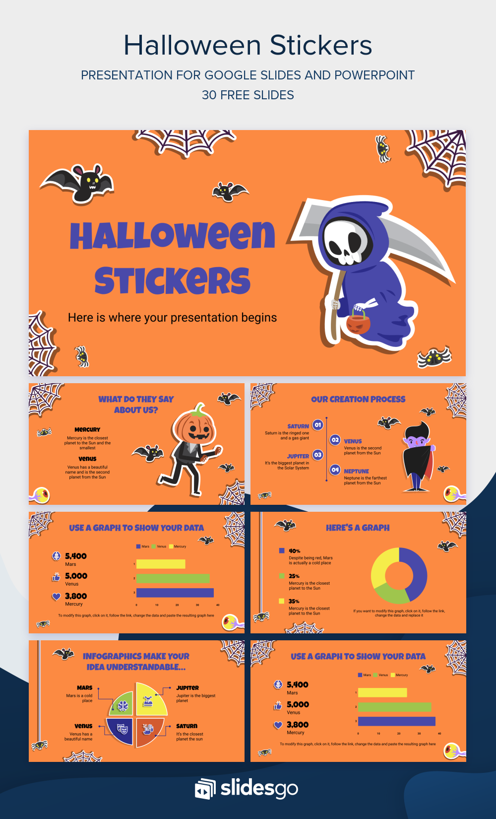 Halloween Stickers Google Slides theme & PowerPoint template
