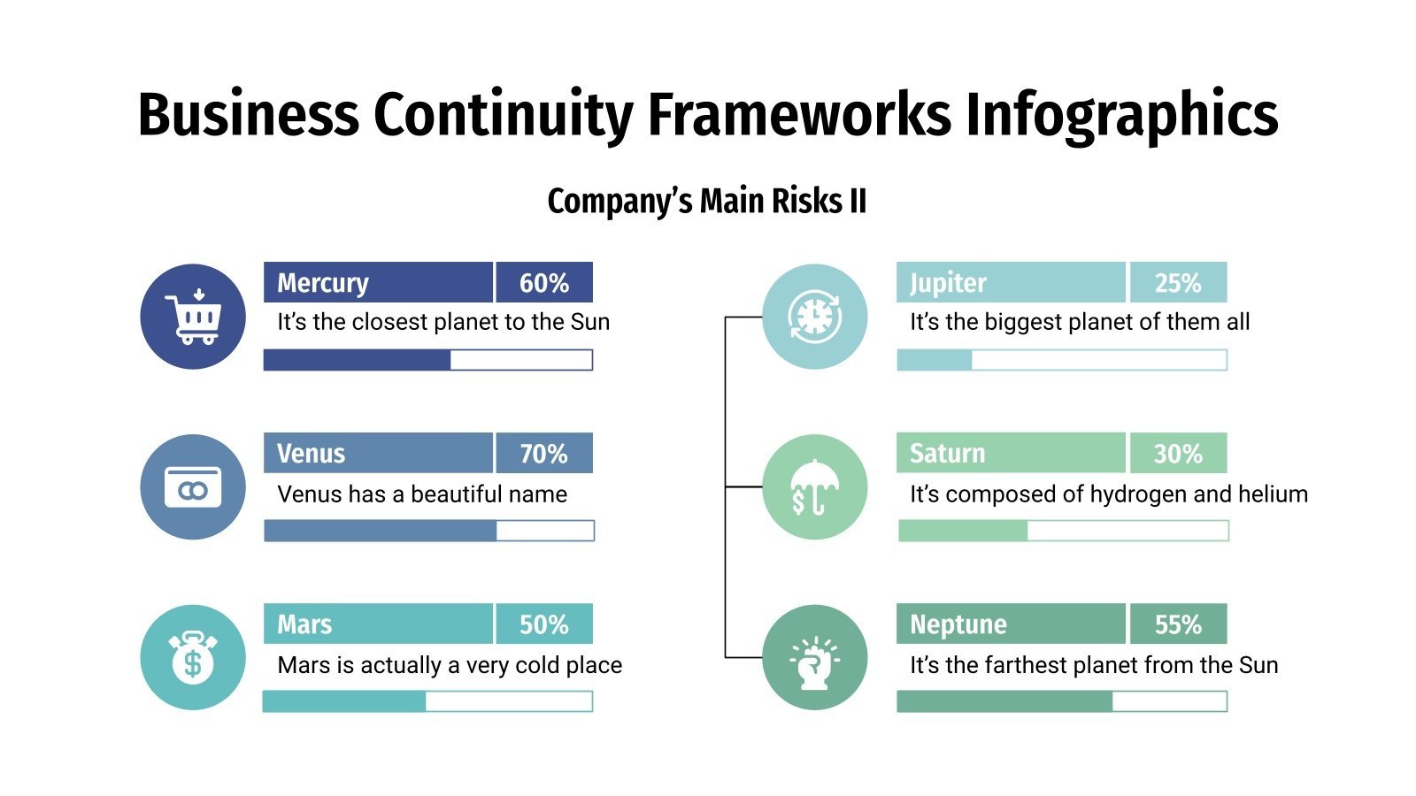 Business Continuity Frameworks Infografiken | Google Slides