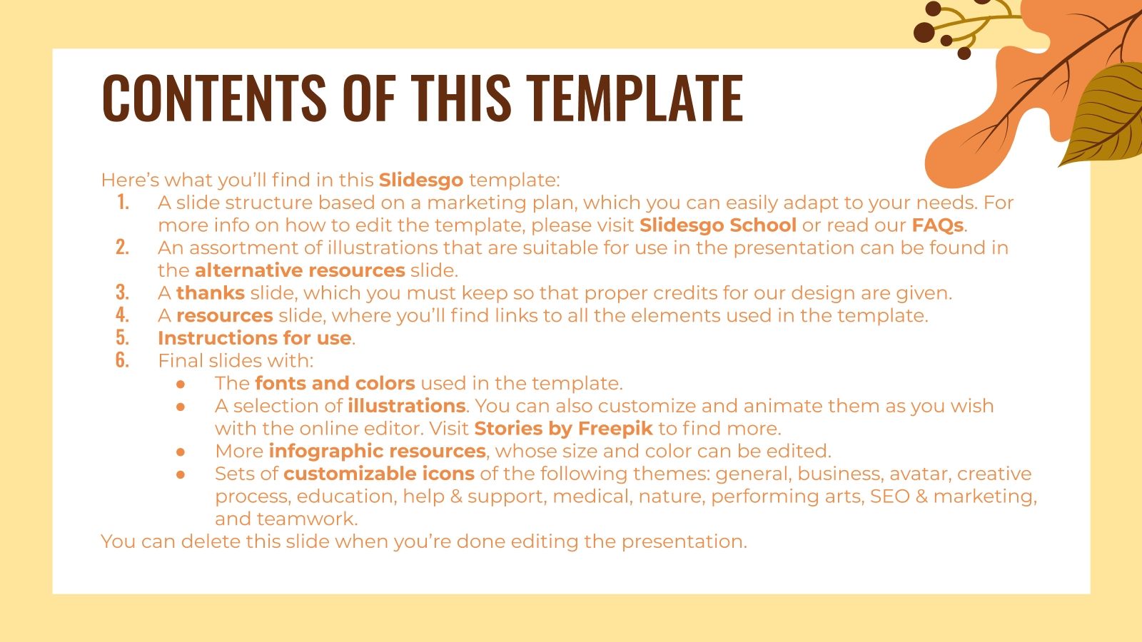 Fall Sales Marketing Plan Google Slides & PowerPoint template