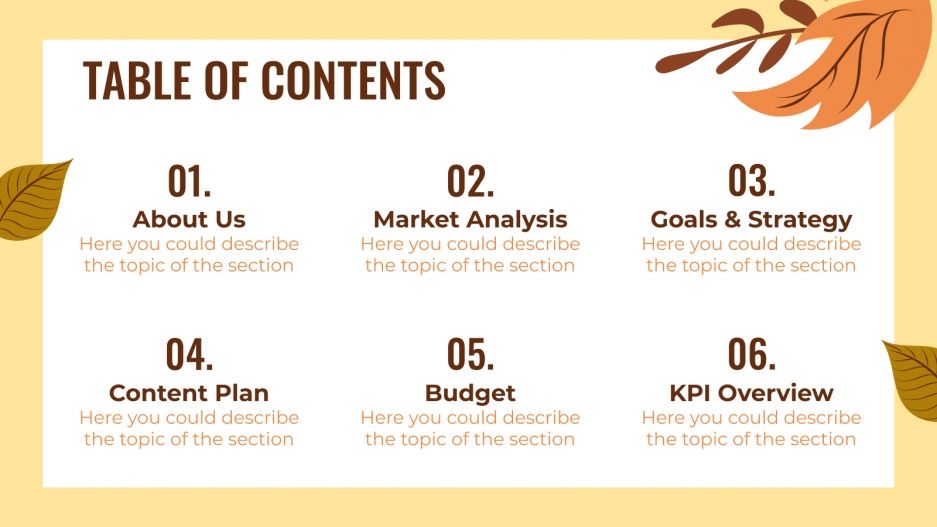 Fall Sales Marketing Plan Google Slides & PowerPoint template