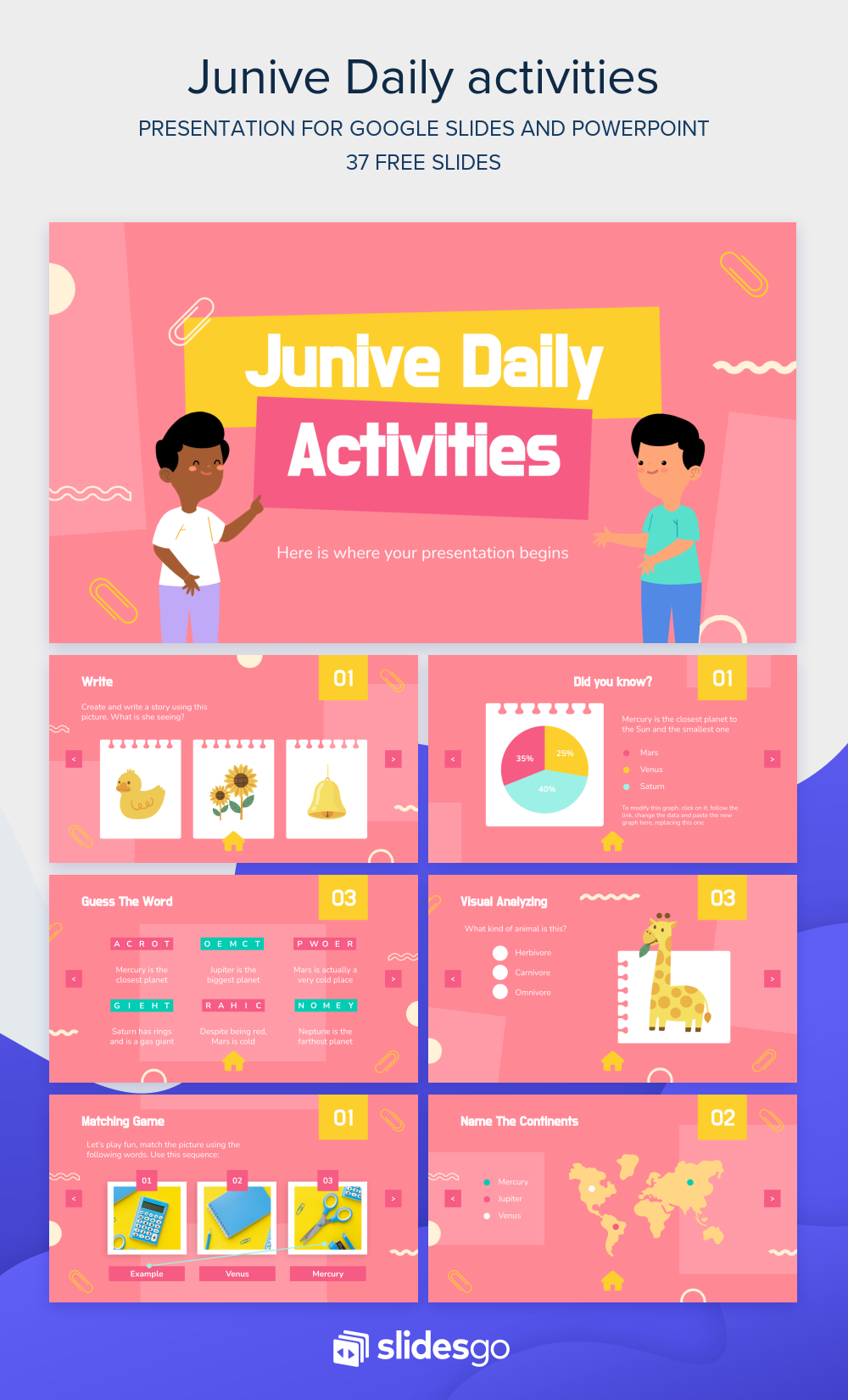 Junive Daily Activities | Google Slides & PowerPoint theme