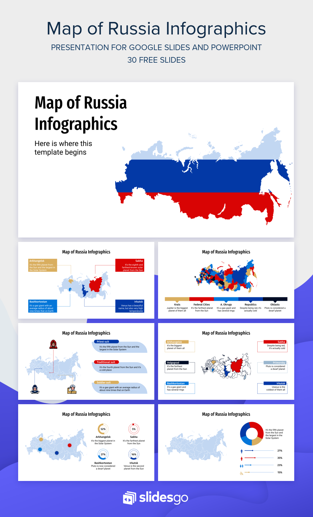 Map of Russia Infographics | Theme for Google Slides & PowerPoint