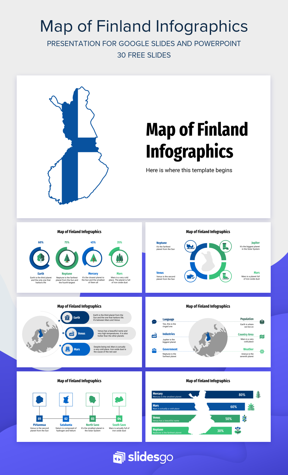 Map of Finland Infographics for Google Slides & PowerPoint