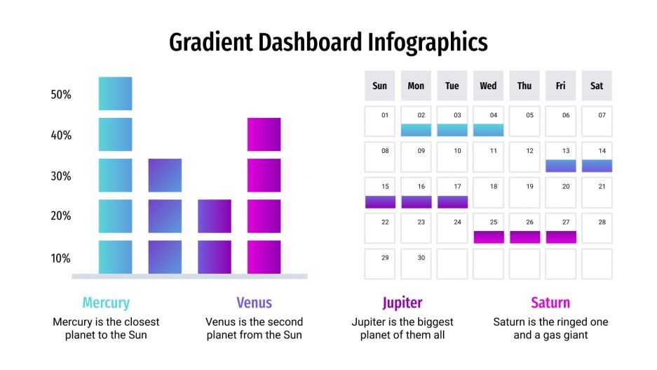 Gradient Dashboard Infographics for Google Slides and PPT