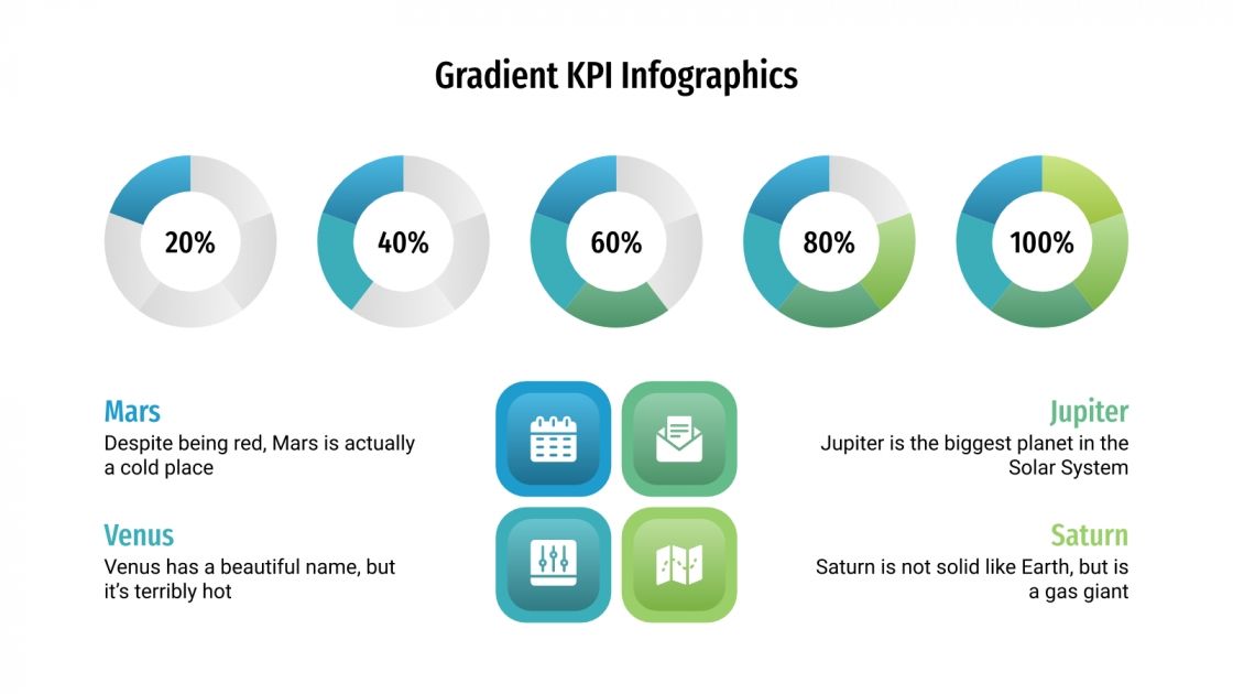 Gradient KPI Infographics for Google Slides and PowerPoint