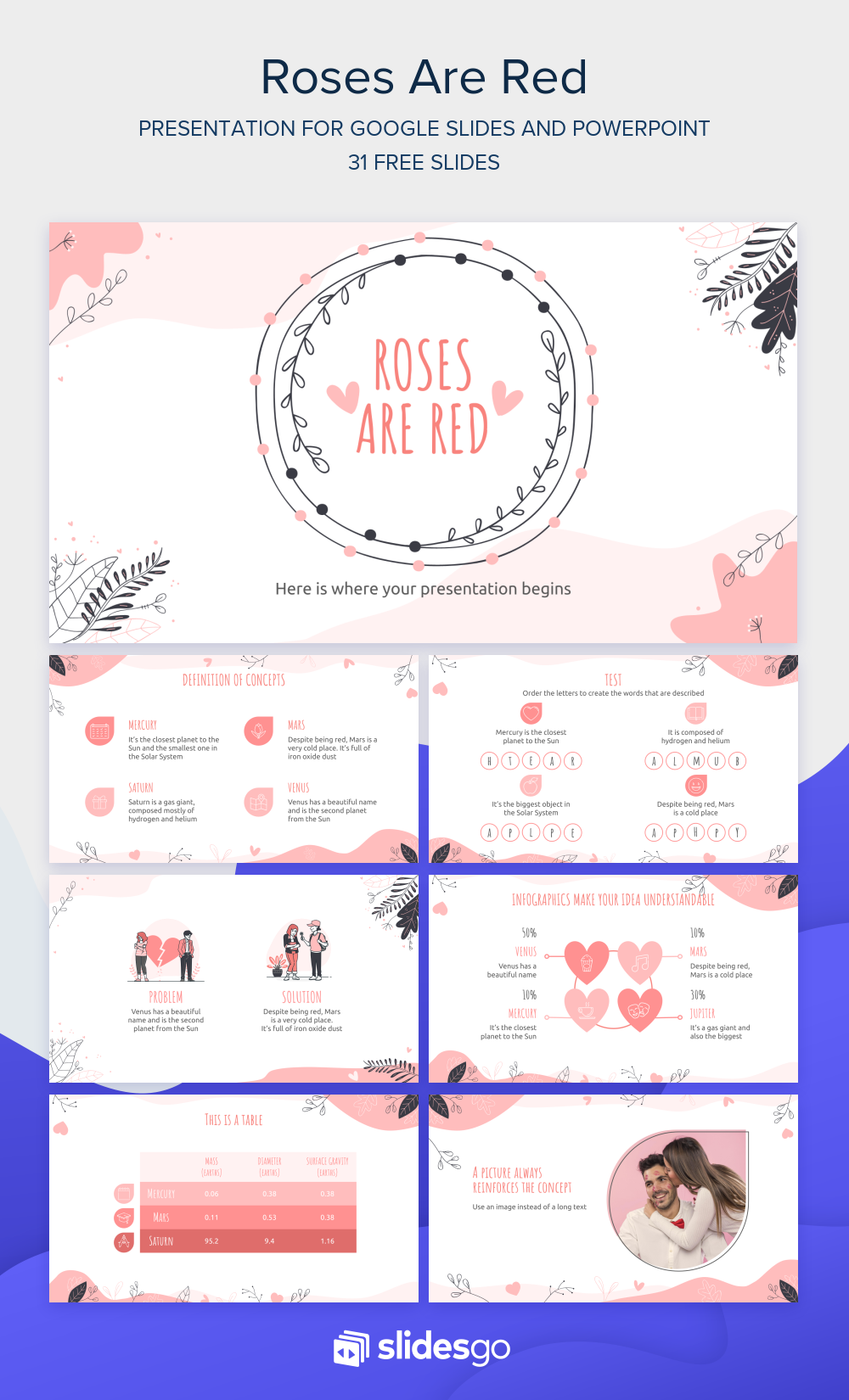 Roses Are Red Google Slides theme & PowerPoint template