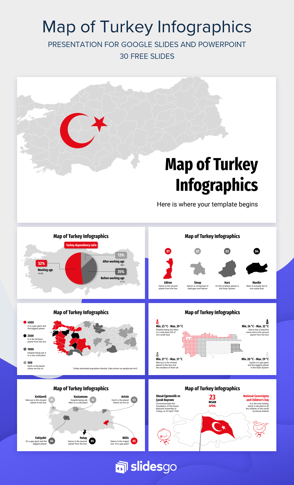 Map of Turkey Infographics for Google Slides & PowerPoint