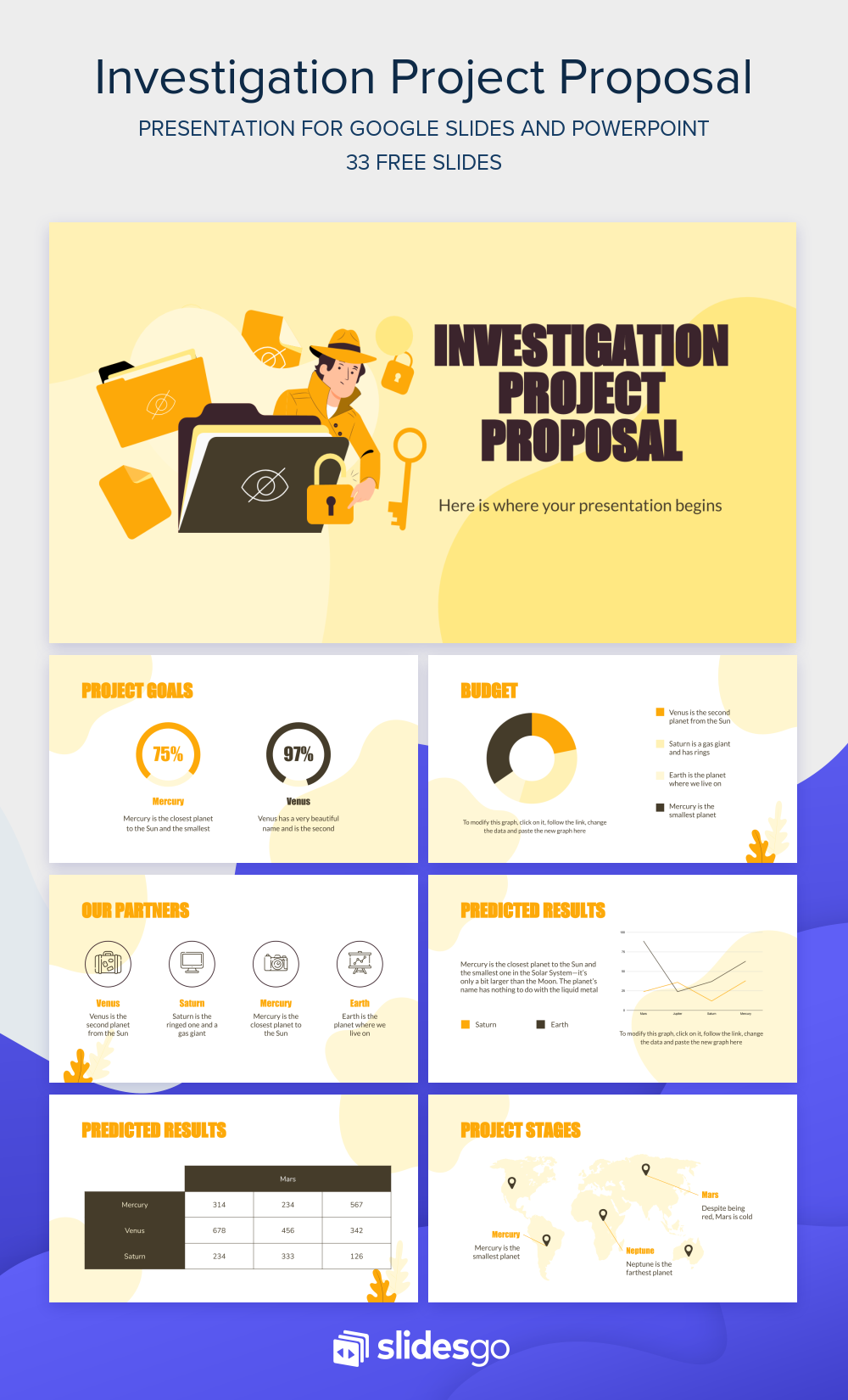 Investigation Project Proposal Google Slides & PPT template