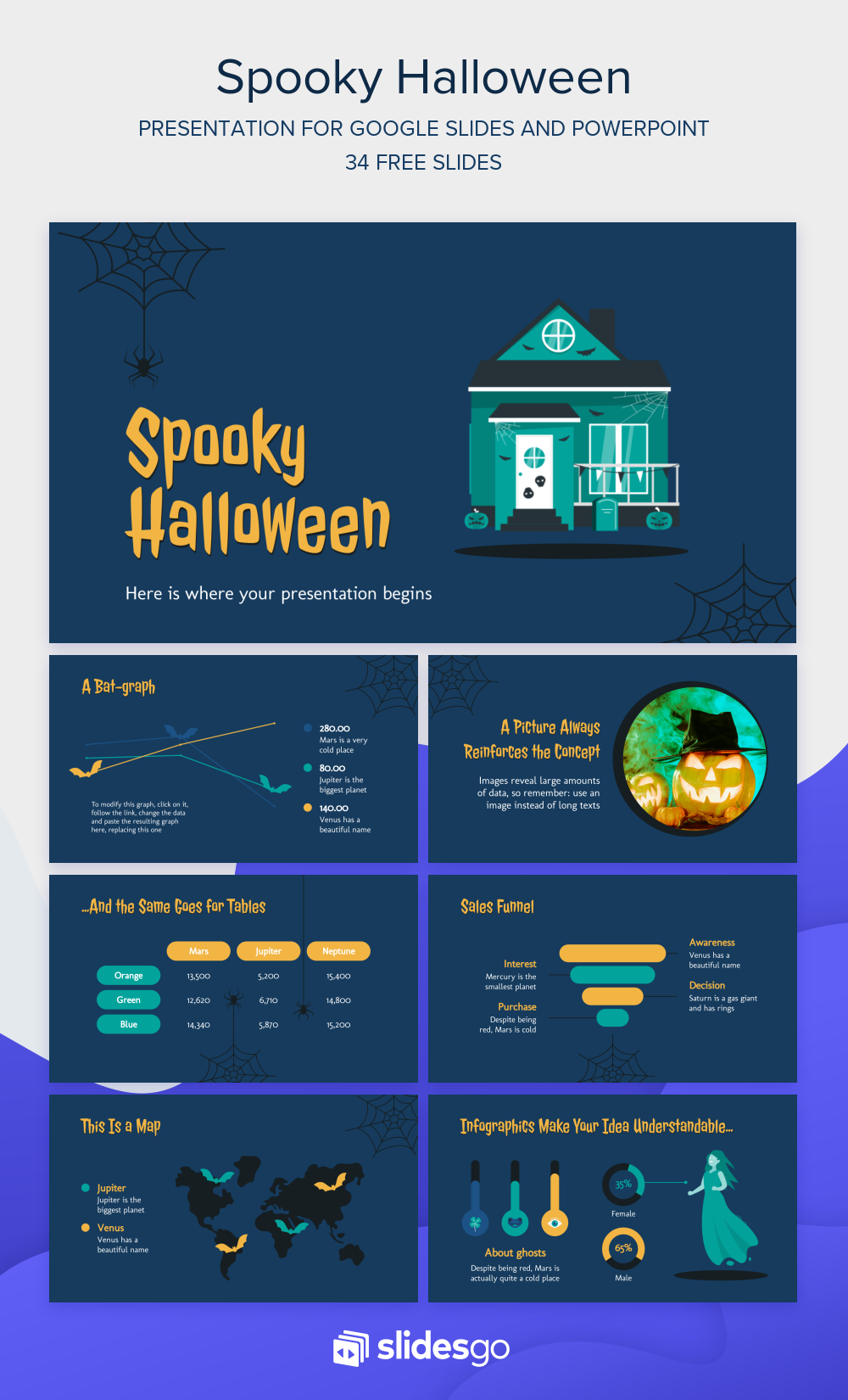 Spooky Halloween Google Slides theme & PowerPoint template