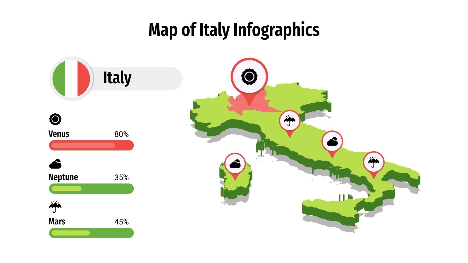 Map of Italy Infographics for Google Slides and PowerPoint