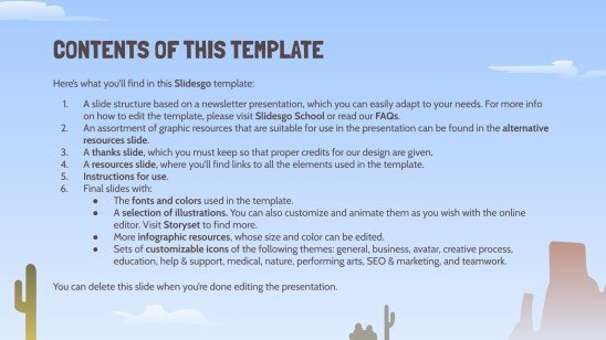 Western Desert Style Newsletter | Google Slides and PowerPoint