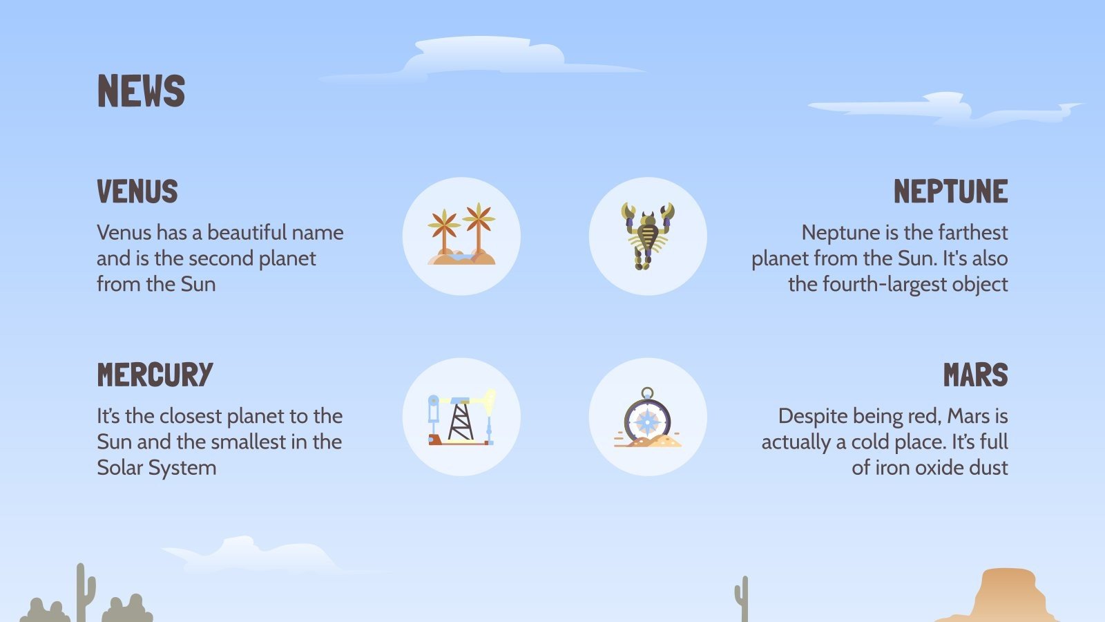 Western Desert Style Newsletter | Google Slides and PowerPoint