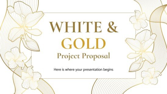Plantillas en color dorado para Google Slides y PowerPoint