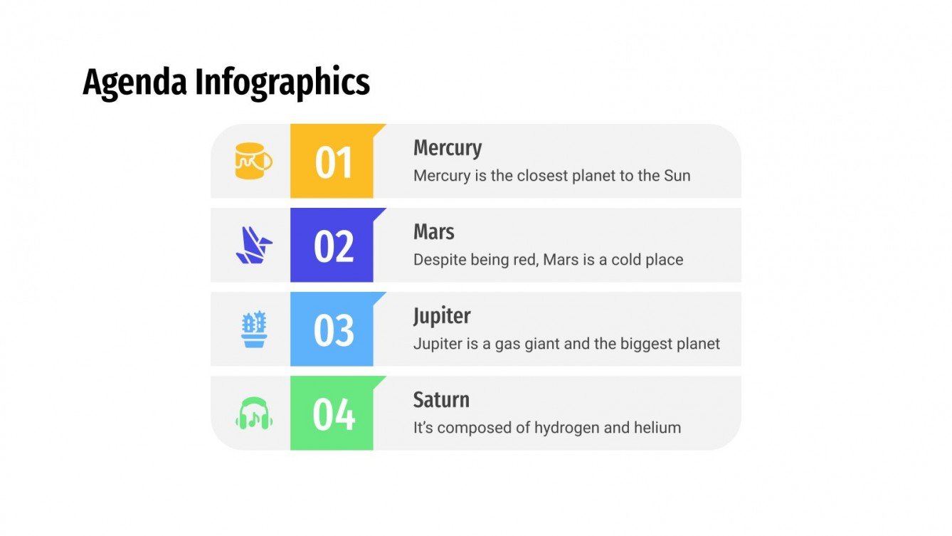 Free Agenda Infographics for Google Slides and PowerPoint