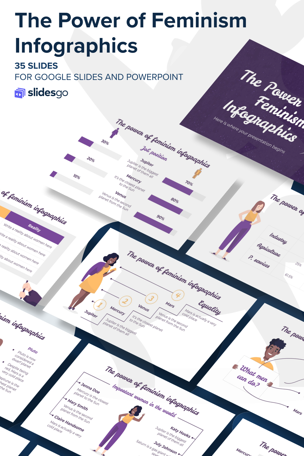 The Power of Feminism Infographics | Google Slides & PPT