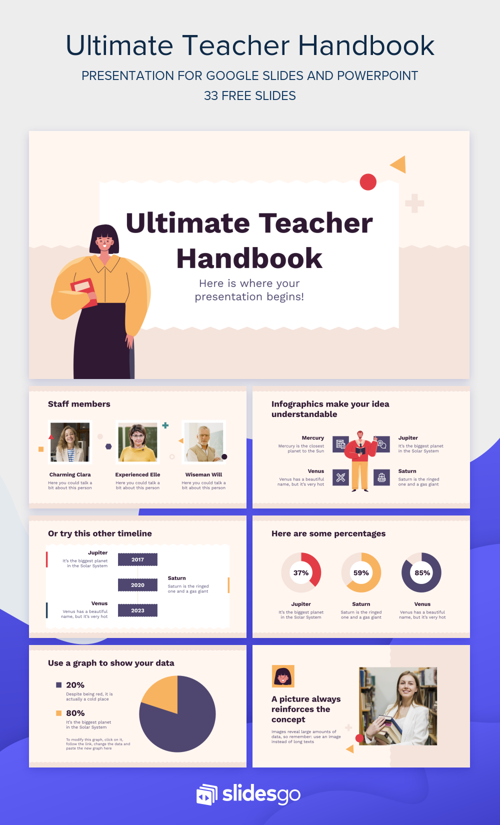 Ultimate Teacher Handbook Google Slides & PowerPoint template