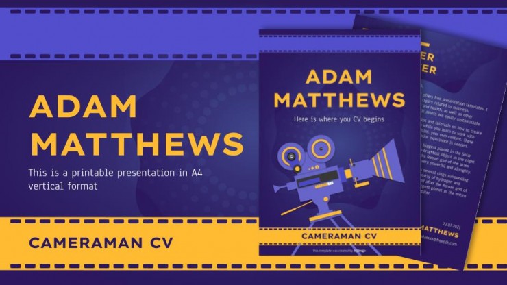 Free templates about cameras for Google Slides & PowerPoint