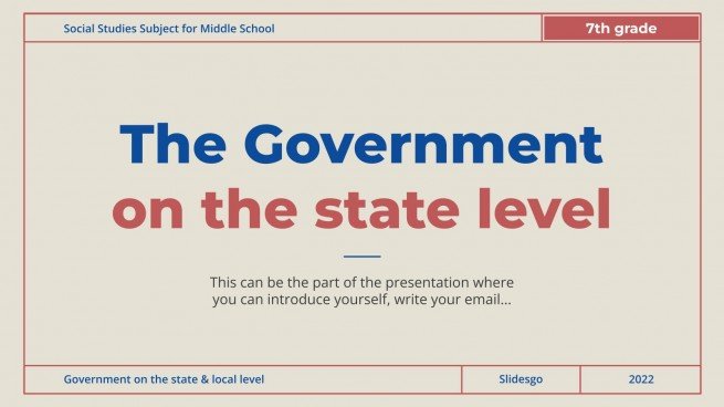 Social Studies Subject for 7th Grade: Government on the US