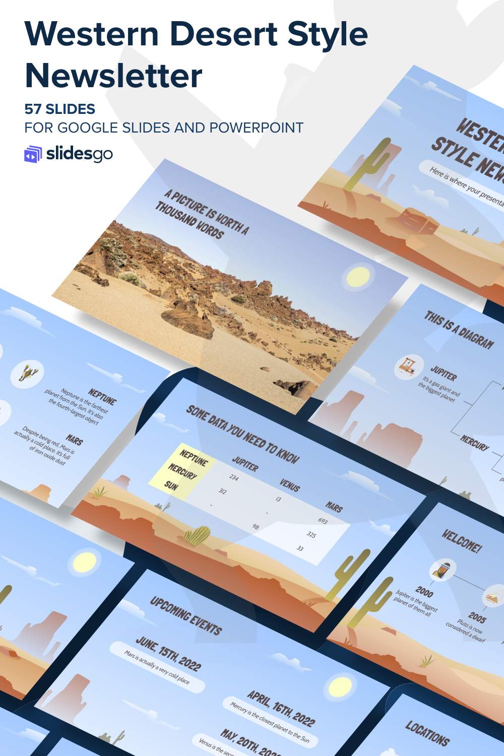 Western Desert Style Newsletter | Google Slides and PowerPoint