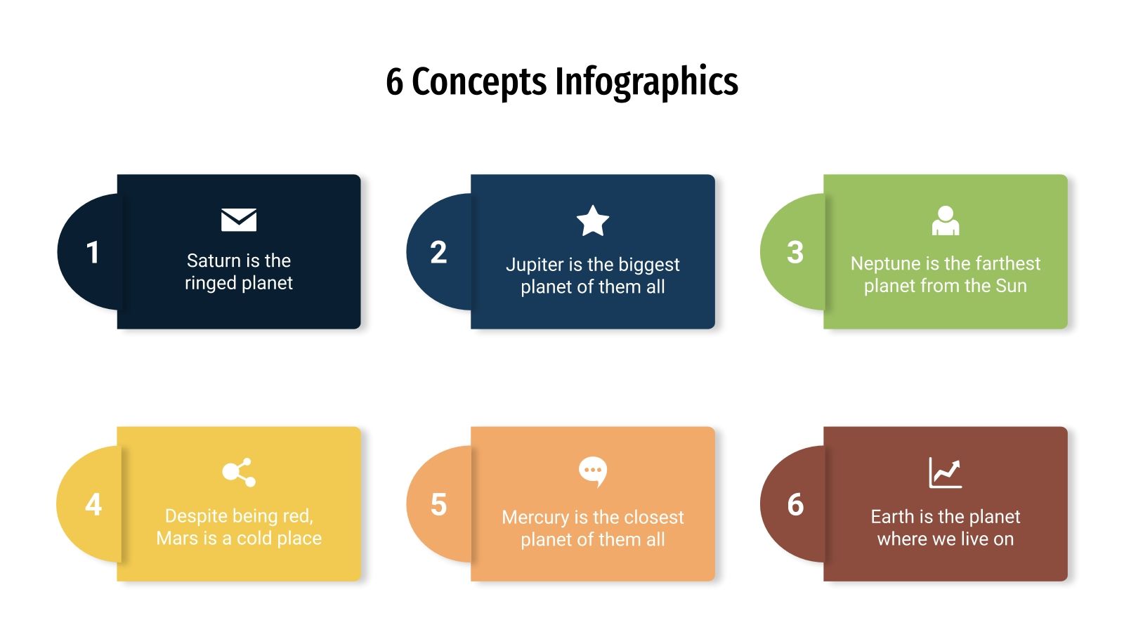 Free 6 Concepts Infographics for Google Slides and PowerPoint