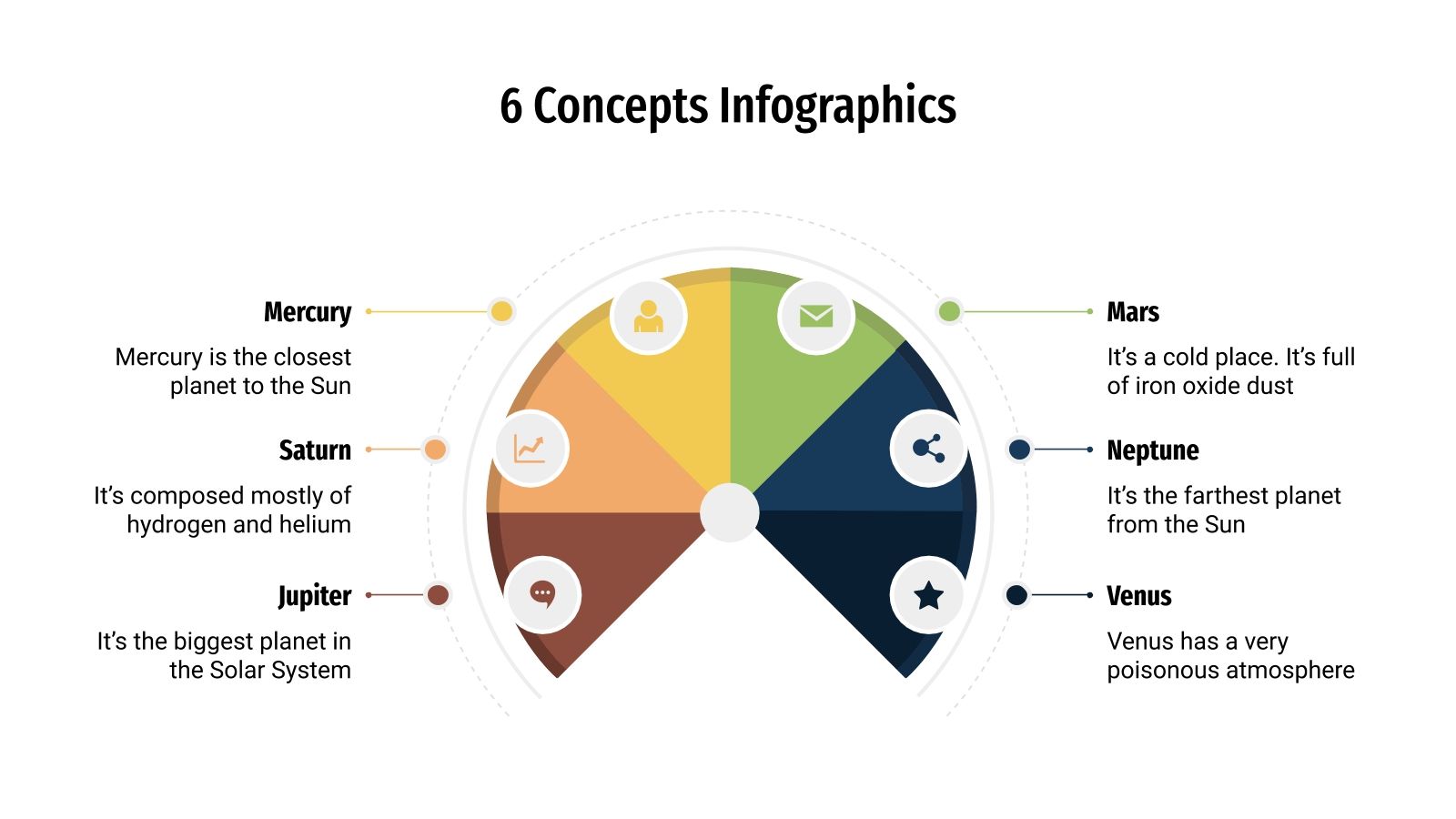 Free 6 Concepts Infographics for Google Slides and PowerPoint
